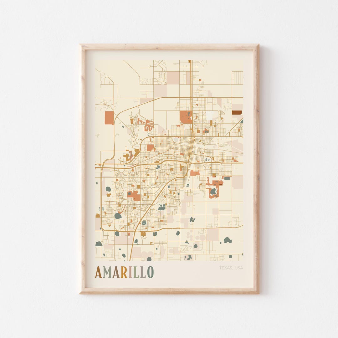 Amarillo Map Poster, Amarillo Print, Amarillo Poster, Amarillo Wall Art ...