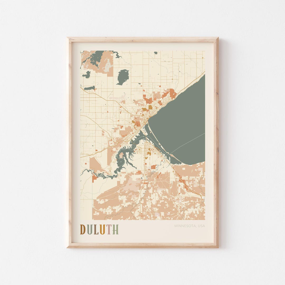 Duluth Map Poster, Duluth Print, Duluth Poster, Duluth Wall Art ...