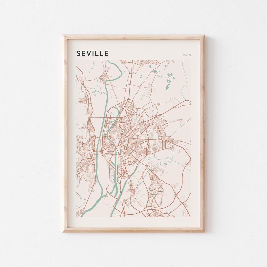 Seville Map Poster, Seville Print, Seville Poster, Seville Wall Art ...