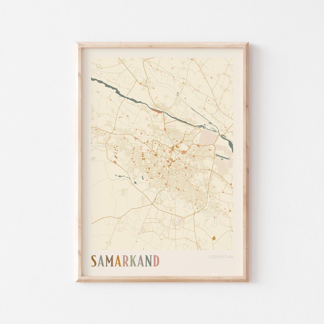 Samarkand Map Poster, Samarkand Print, Samarkand Poster, Samarkand Wall ...