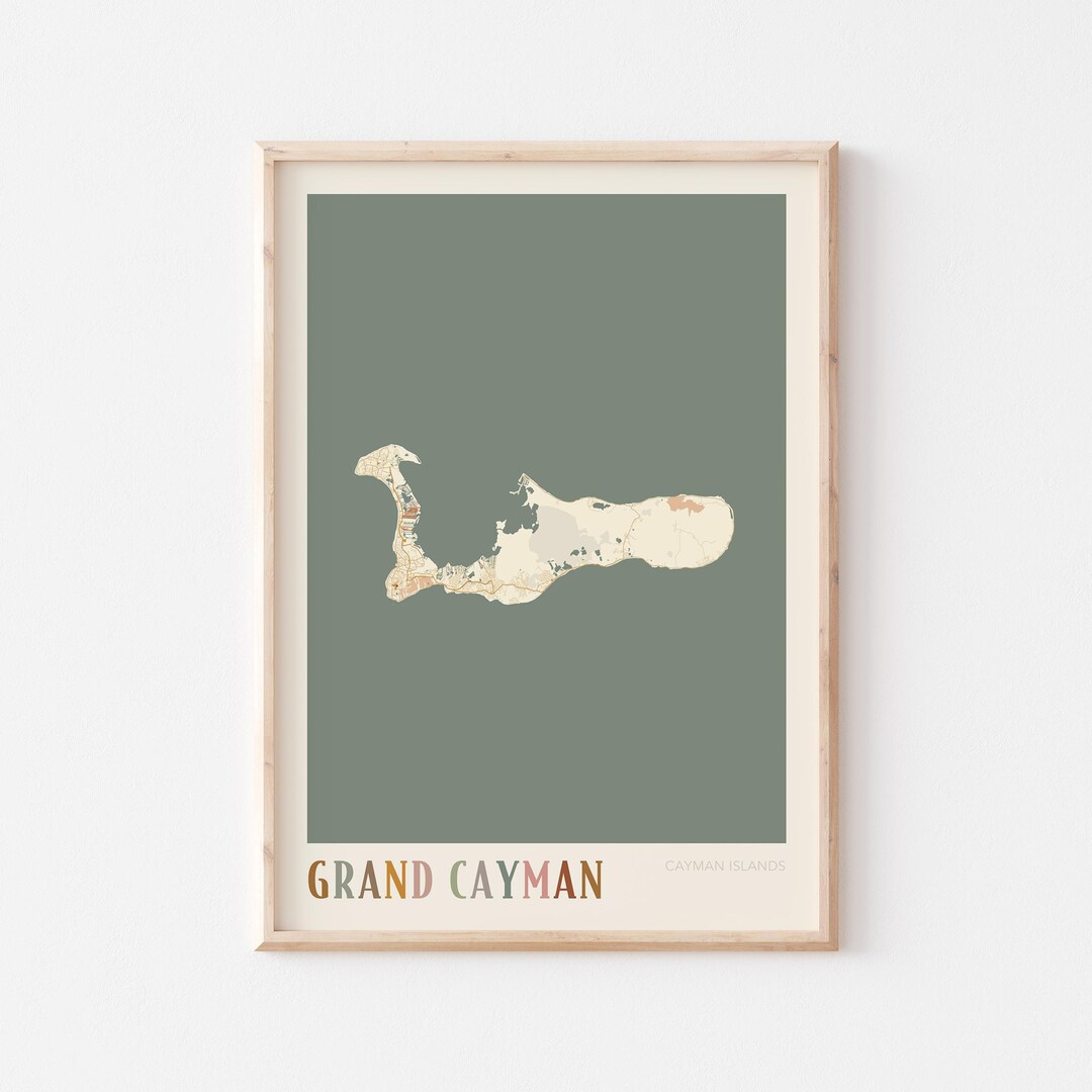 Grand Cayman Map Poster, Grand Cayman Print, Grand Cayman Poster, Grand ...