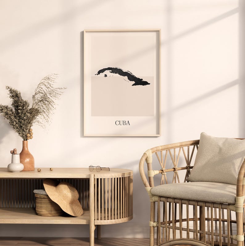 Cuba Map Poster, Cuba Print, Cuba Map Print Minimalist Boho Wall Art ...