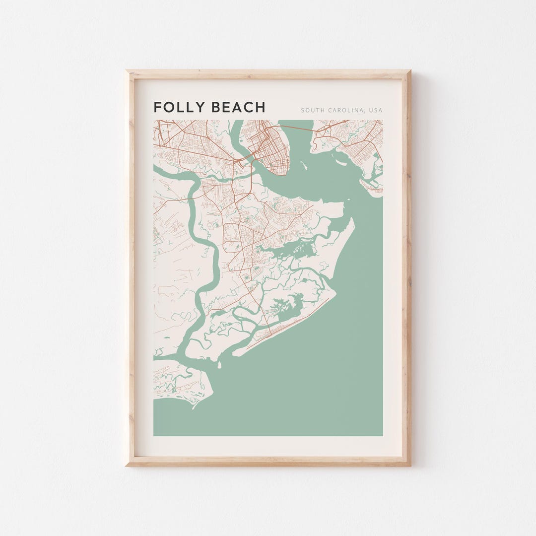 Folly Beach Map Poster, Folly Beach Print, Folly Beach Poster, Folly ...