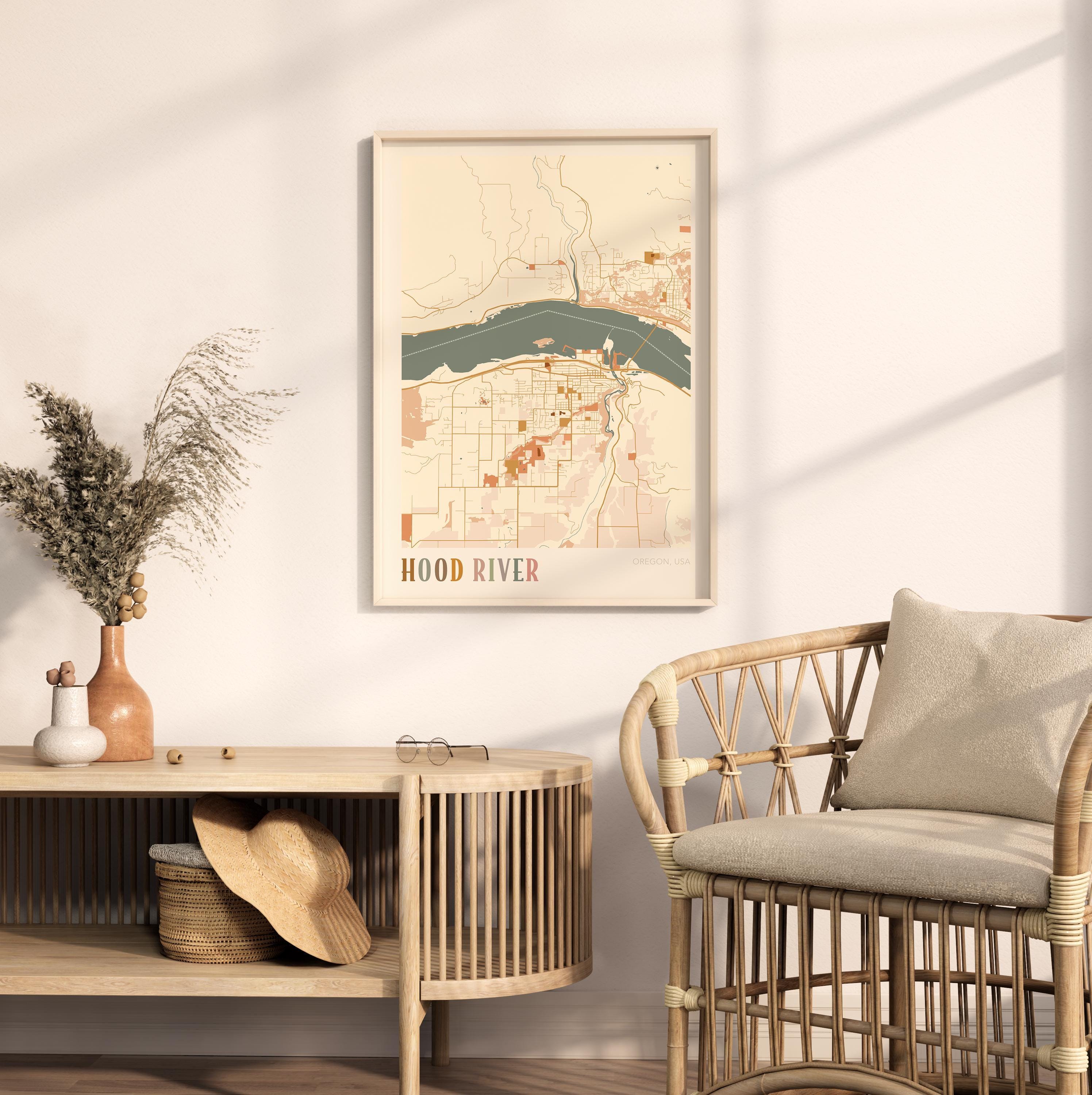 Hood River Map Poster, Hood River Print, Hood River Poster, Hood River Wall Art, Oregon, Travel ...