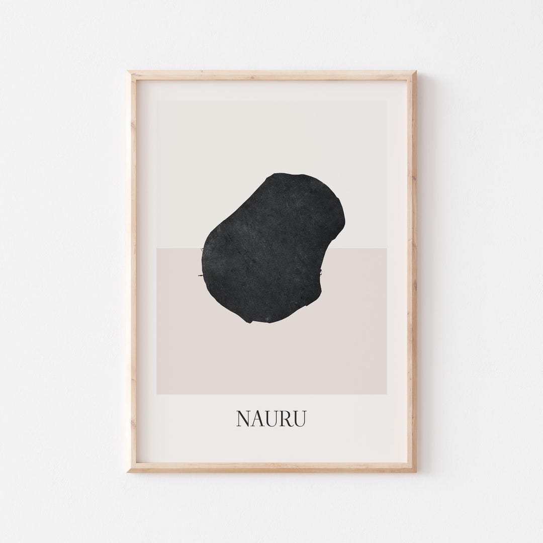 Nauru Map Poster, Nauru Print, Nauru Map Print Minimalist Boho Wall Art ...