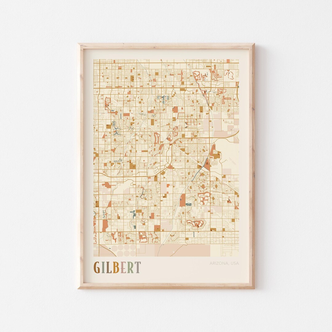 Gilbert Map Poster, Gilbert Print, Gilbert Poster, Gilbert Wall Art ...
