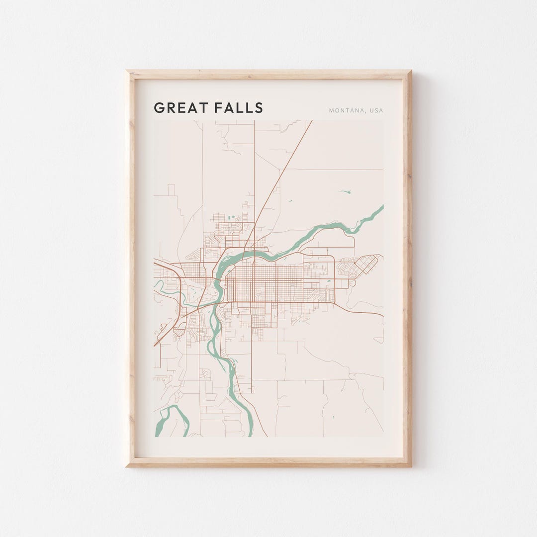 Great Falls Map Poster, Great Falls Print, Great Falls Poster, Great ...