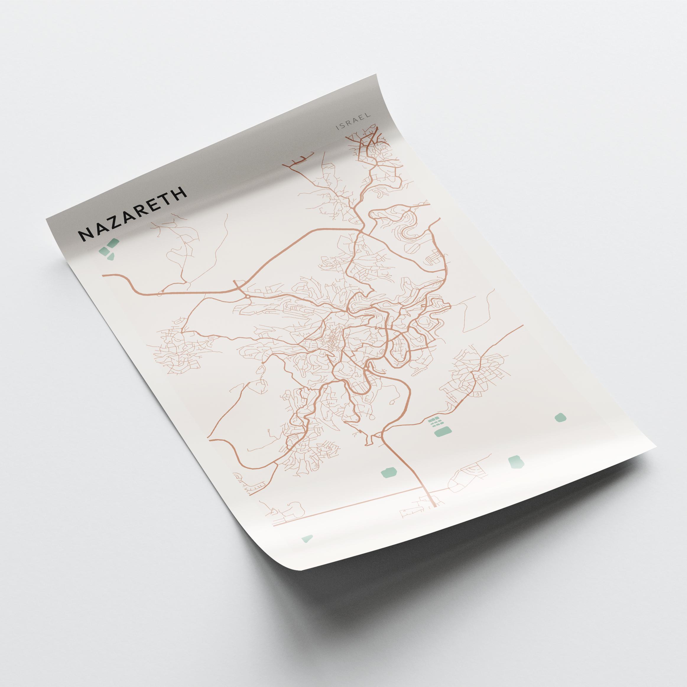 Nazareth Map Poster, Nazareth Print, Nazareth Poster, Nazareth Wall Art ...