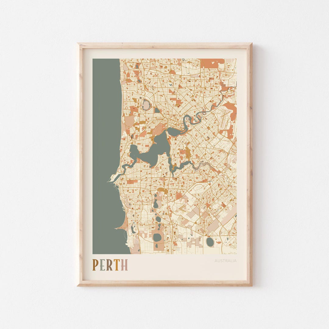 Perth Map Poster, Perth Wall Art, Perth Map, Perth Poster, Perth Print ...