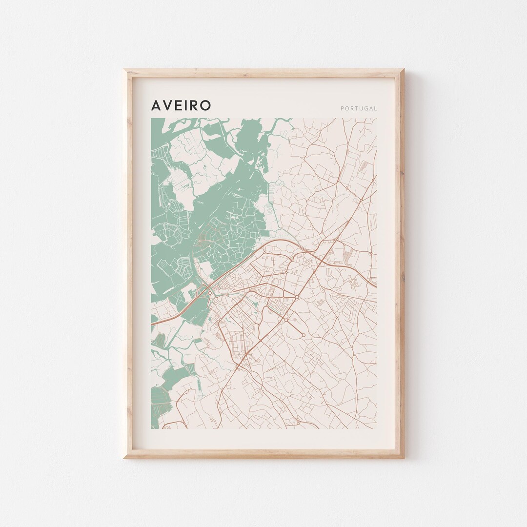 Aveiro Map Poster, Aveiro Print, Aveiro Poster, Aveiro Wall Art, Portugal, Travel Gift, Scandi ...