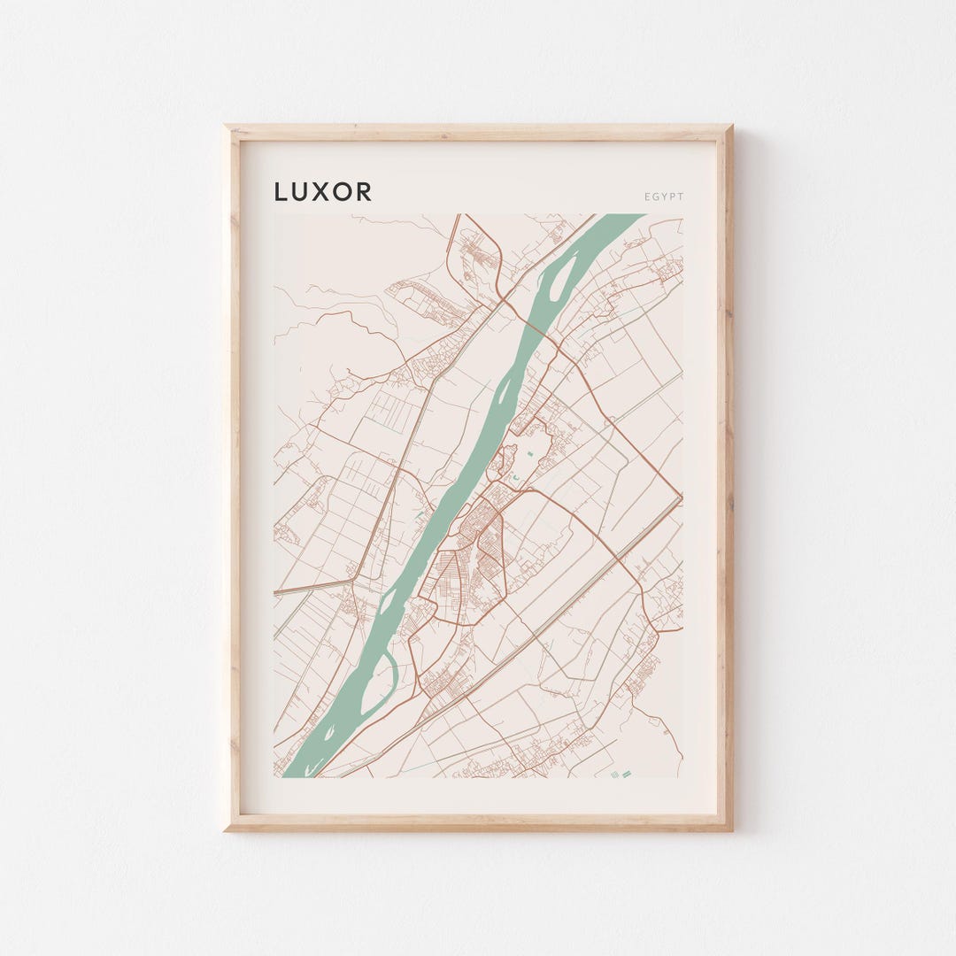 Luxor Map Poster, Luxor Print, Luxor Poster, Luxor Wall Art, Egypt ...