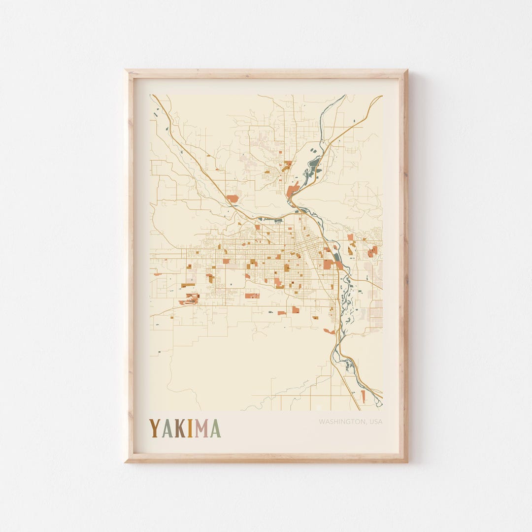 Yakima Map Poster, Yakima Print, Yakima Poster, Yakima Wall Art ...