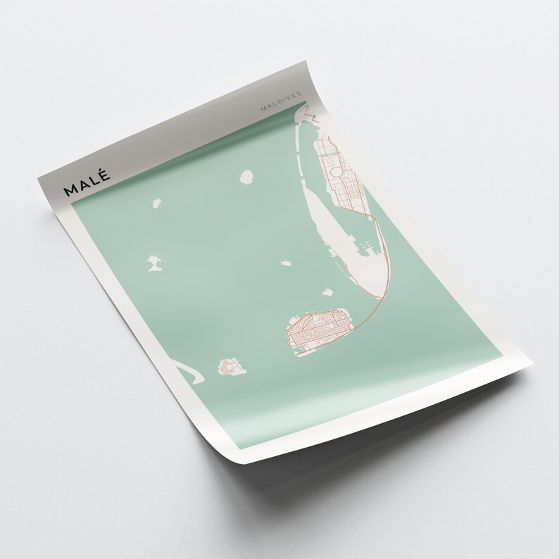 Male Map Poster, Male Print, Male Poster, Male Wall Art, Maldives ...