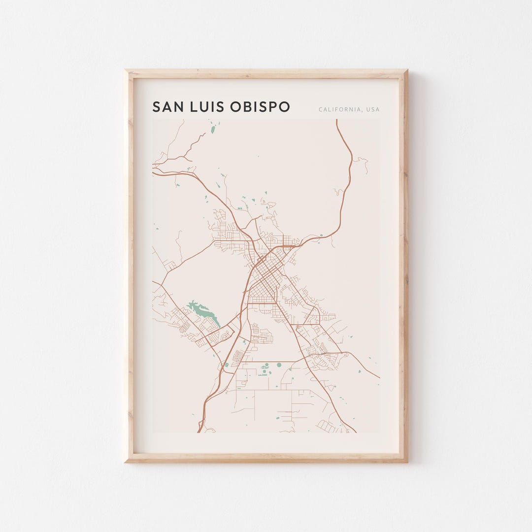 San Luis Obispo Map Poster, San Luis Obispo Print, San Luis Obispo ...