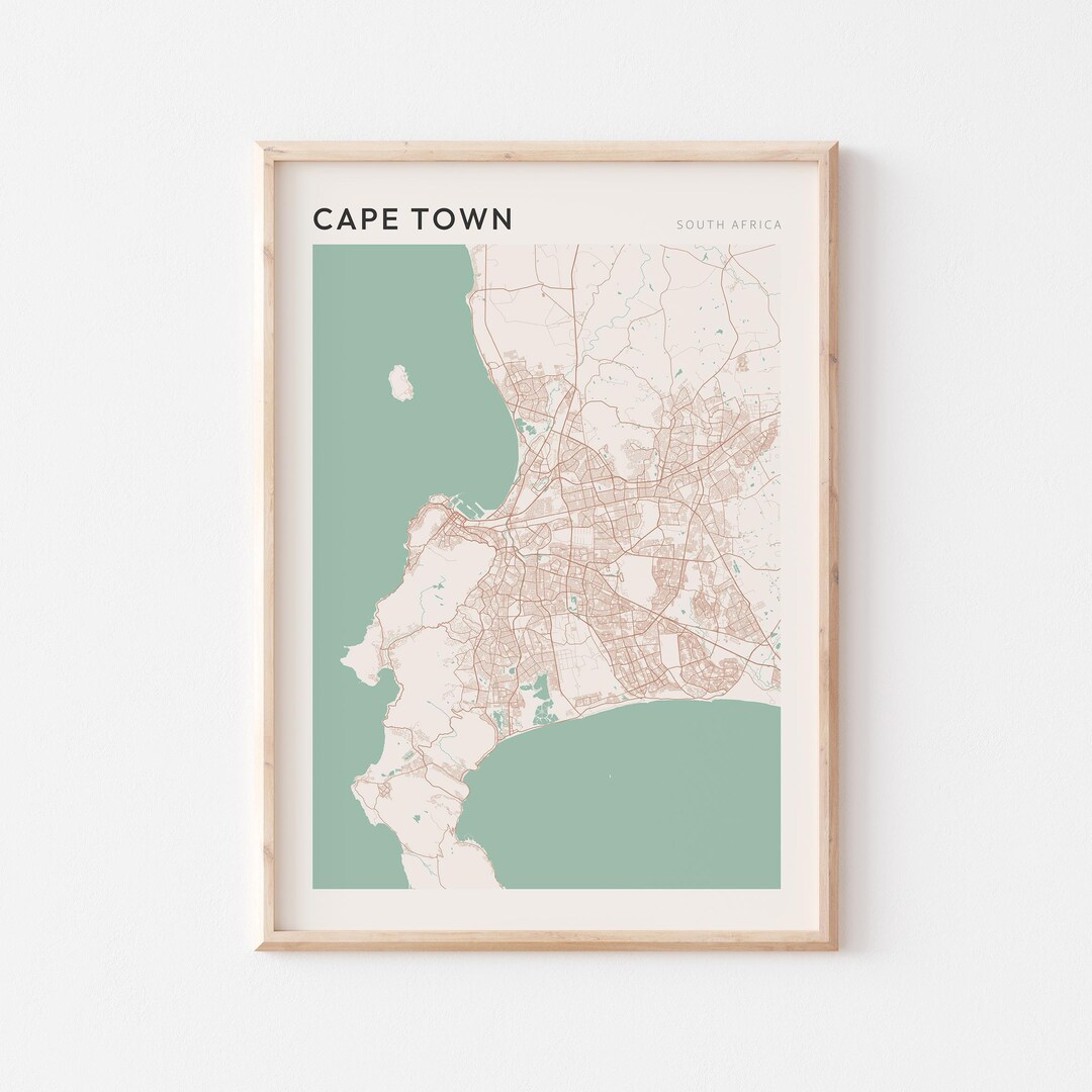 Cape Town Map Poster, Cape Town Print, Cape Town Poster, Cape Town Wall ...