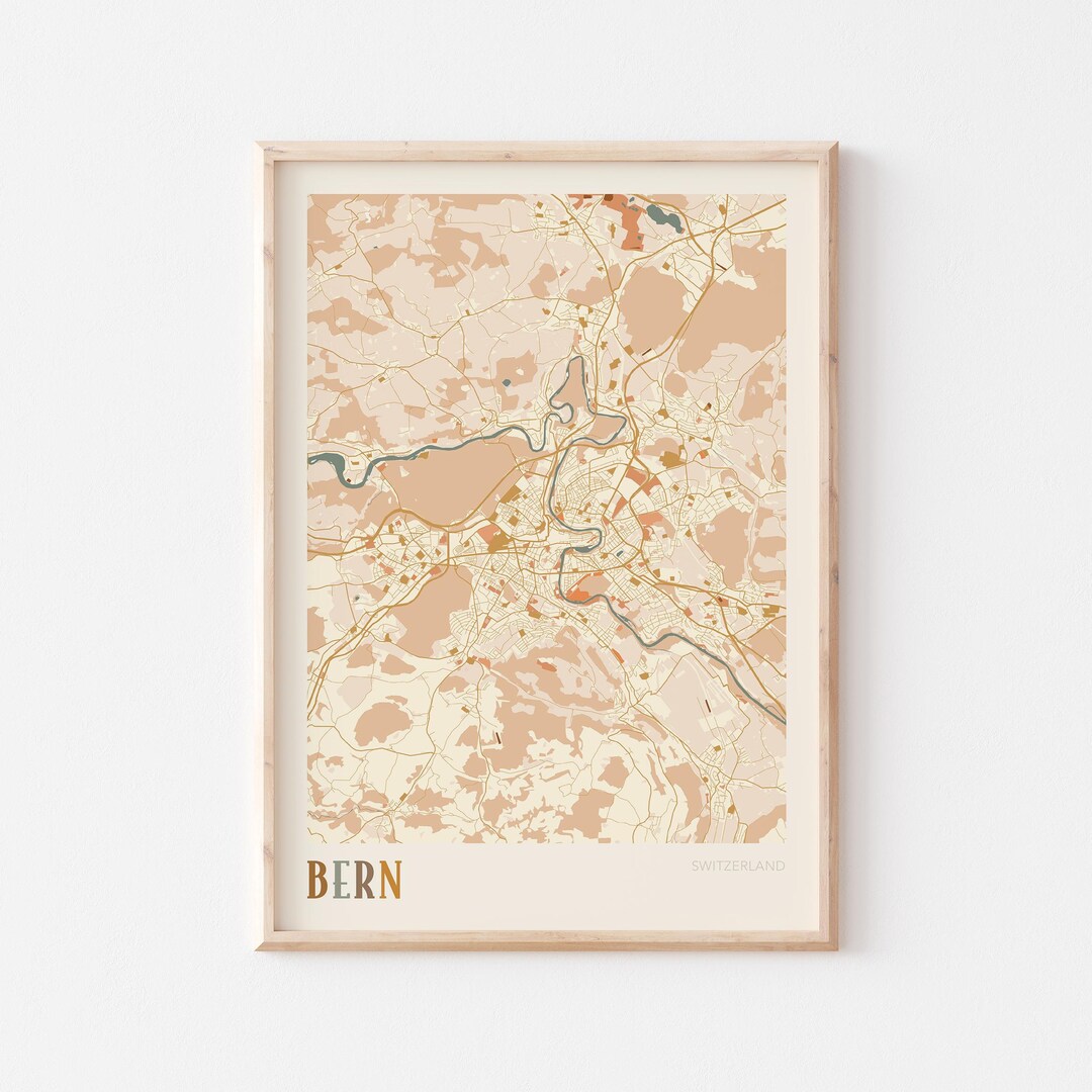 Bern Map Poster, Bern Print, Bern Poster, Bern Wall Art, Switzerland ...