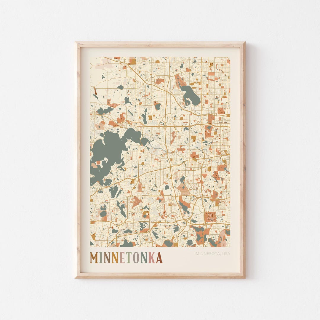 Minnetonka Map Poster, Minnetonka Print, Minnetonka Poster, Minnetonka ...
