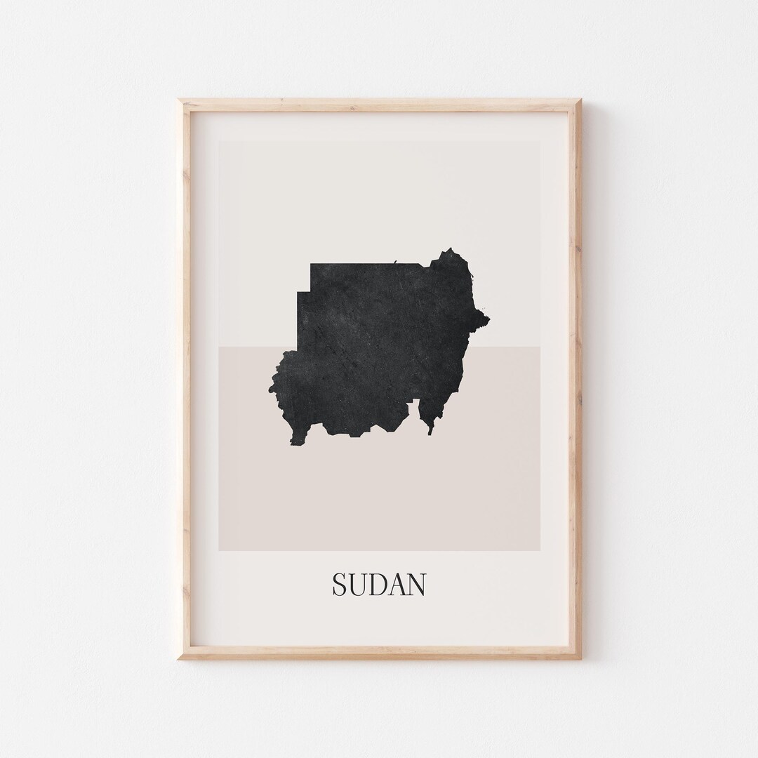 Sudan Map Poster, Sudan Print, Sudan Map Print Minimalist Boho Wall Art ...