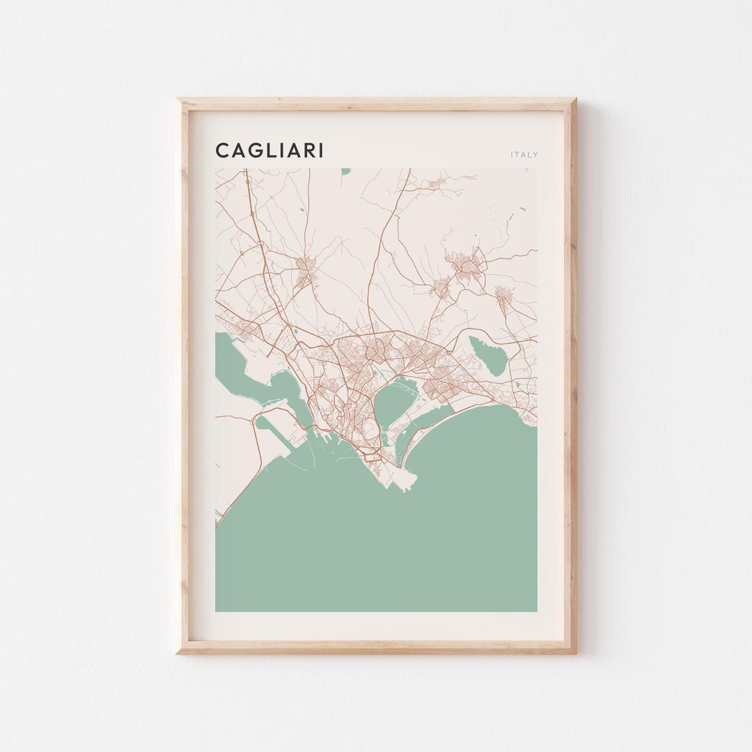 Cagliari Map Poster, Cagliari Print, Cagliari Poster, Cagliari Wall Art, Italy, Travel Gift ...