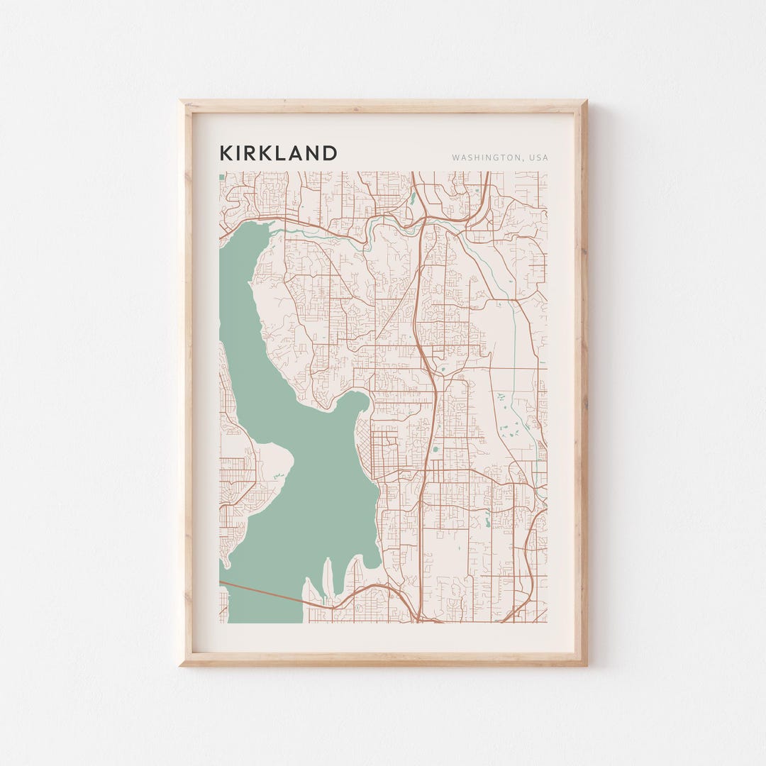 Kirkland Map Poster, Kirkland Print, Kirkland Poster, Kirkland Wall Art ...