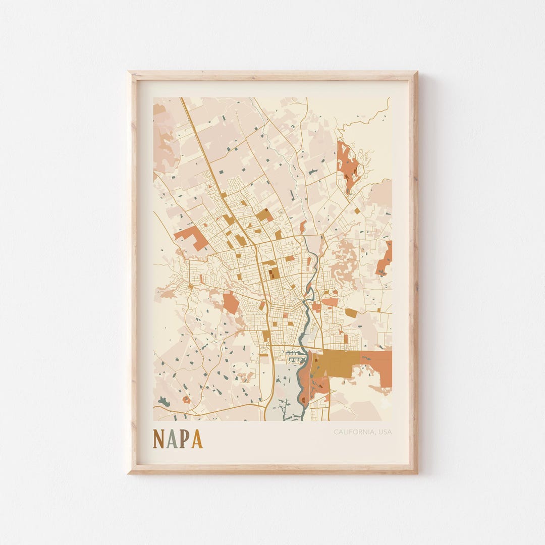 Napa Map Poster, Napa Print, Napa Poster, Napa Wall Art, California ...