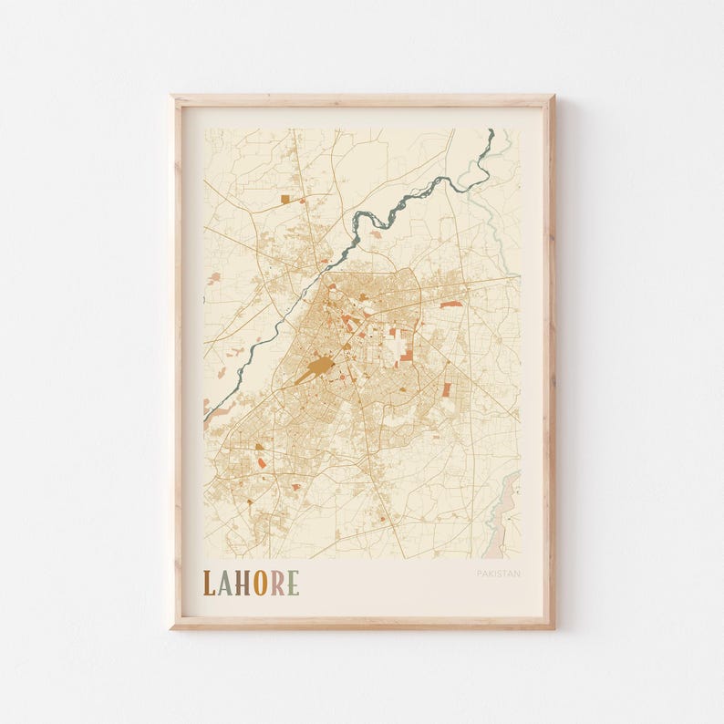 Lahore Map Poster, Lahore Print, Lahore Poster, Lahore Wall Art ...