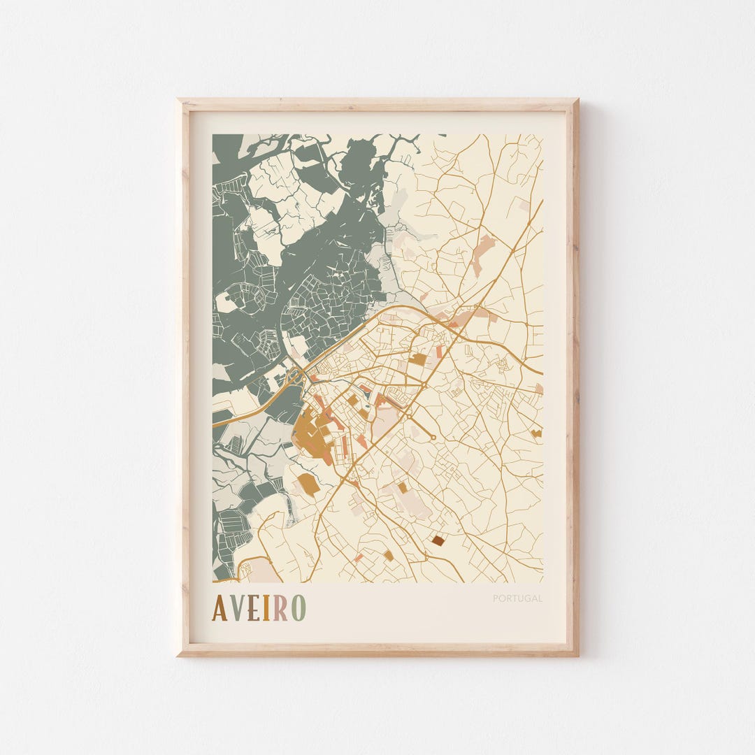 Aveiro Map Poster, Aveiro Print, Aveiro Poster, Aveiro Wall Art, Portugal, Travel Gift, Boho ...