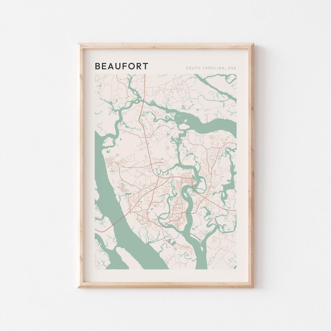 Beaufort Map Poster, Beaufort Print, Beaufort Poster, Beaufort Wall Art ...
