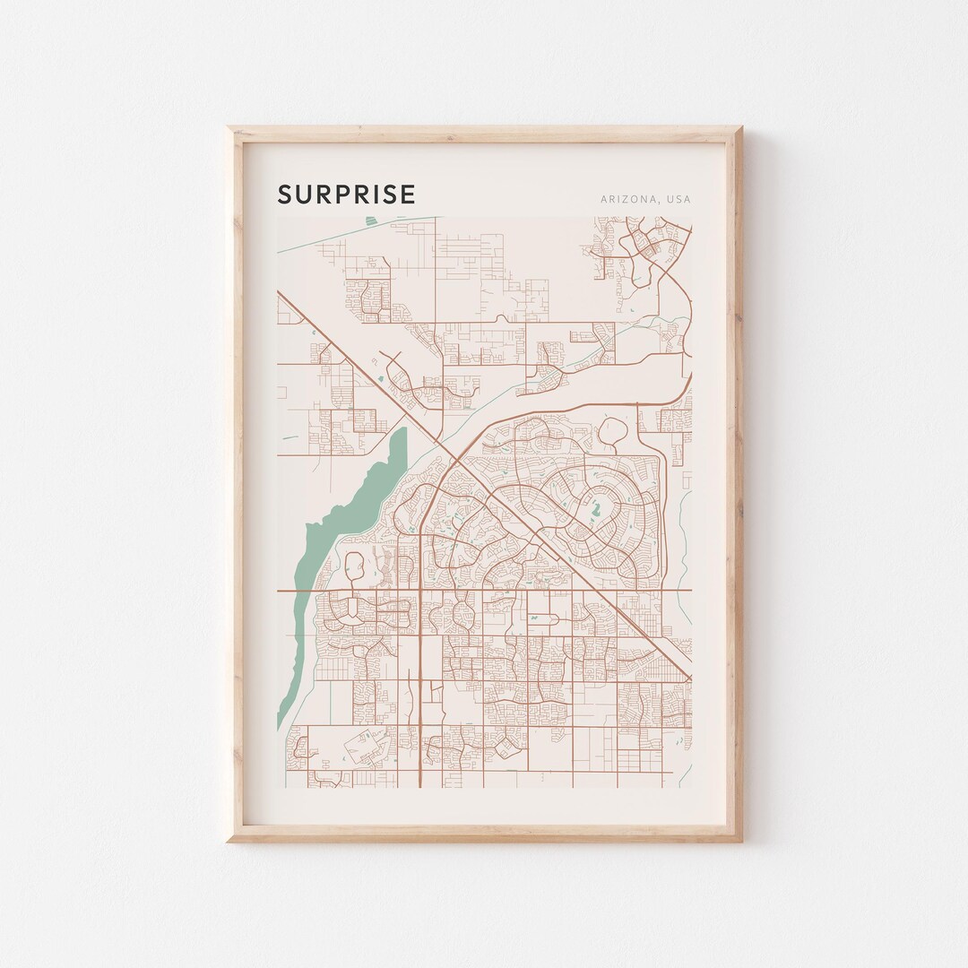 Surprise Map Poster, Surprise Print, Surprise Poster, Surprise Wall Art ...