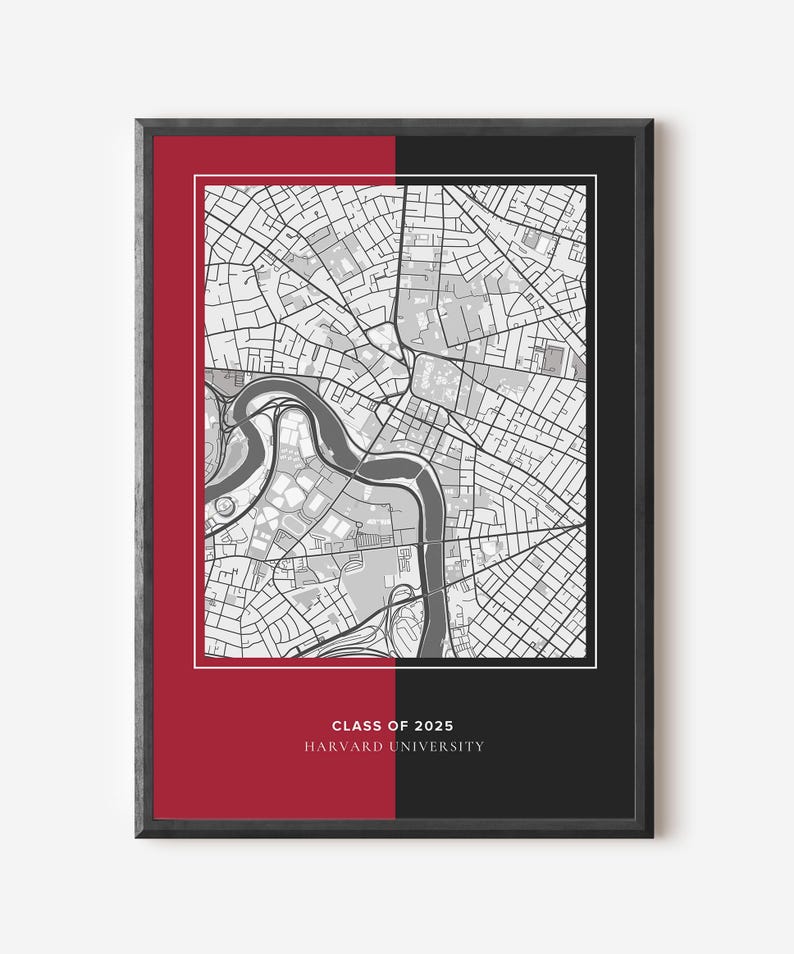 University College Map Print, Custom University Poster, Any School Map ...