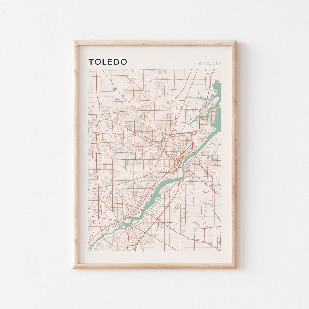 Toledo Map Poster, Toledo Print, Toledo Poster, Toledo Wall Art, Ohio ...