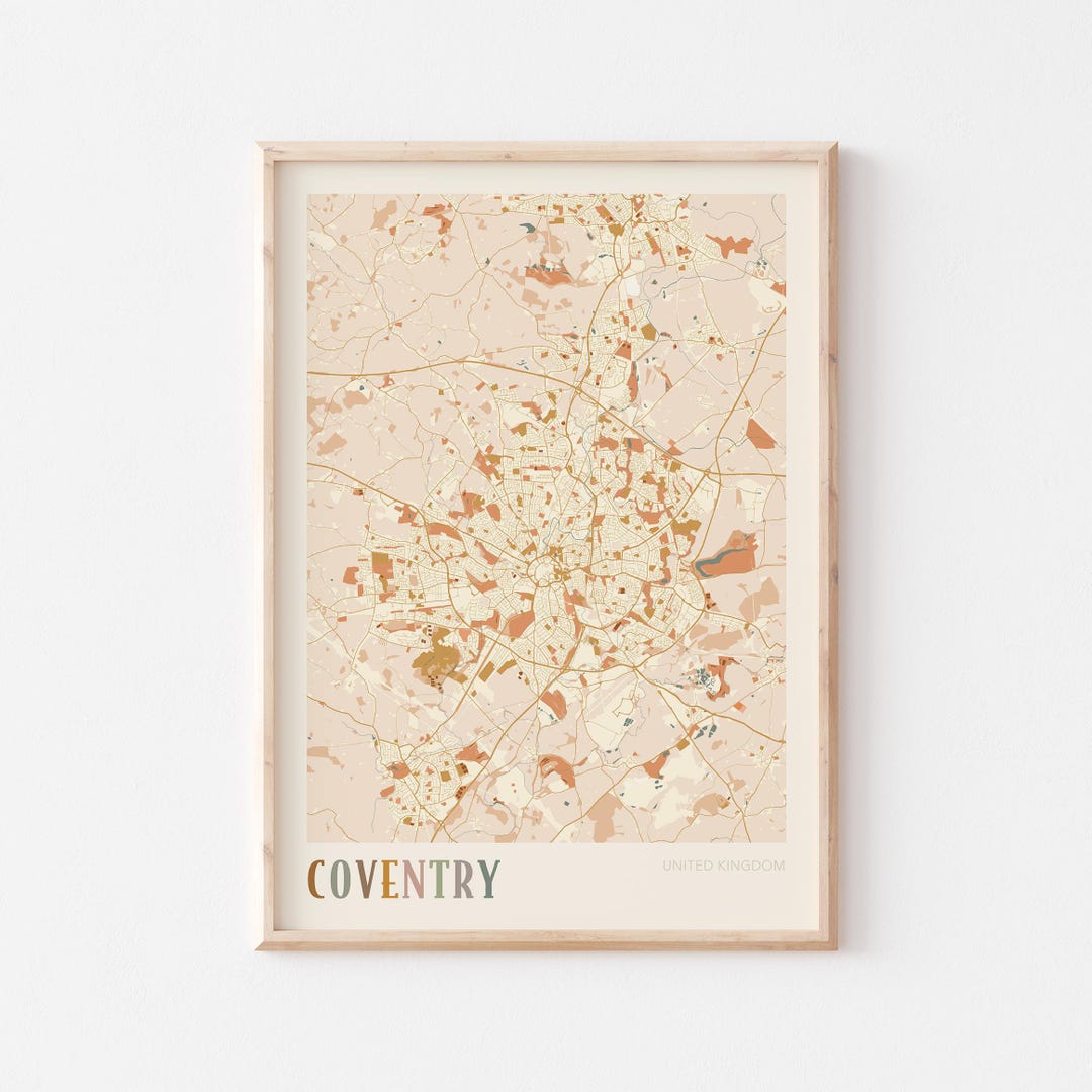 Coventry Map Poster, Coventry Print, Coventry Poster, Coventry Wall Art ...