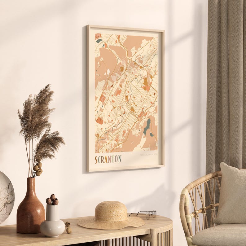Scranton Map Poster, Scranton Print, Scranton Poster, Scranton Wall Art ...