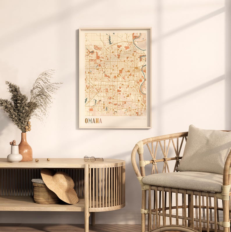 Omaha Map Poster, Omaha Print, Omaha Poster, Omaha Wall Art, Nebraska ...