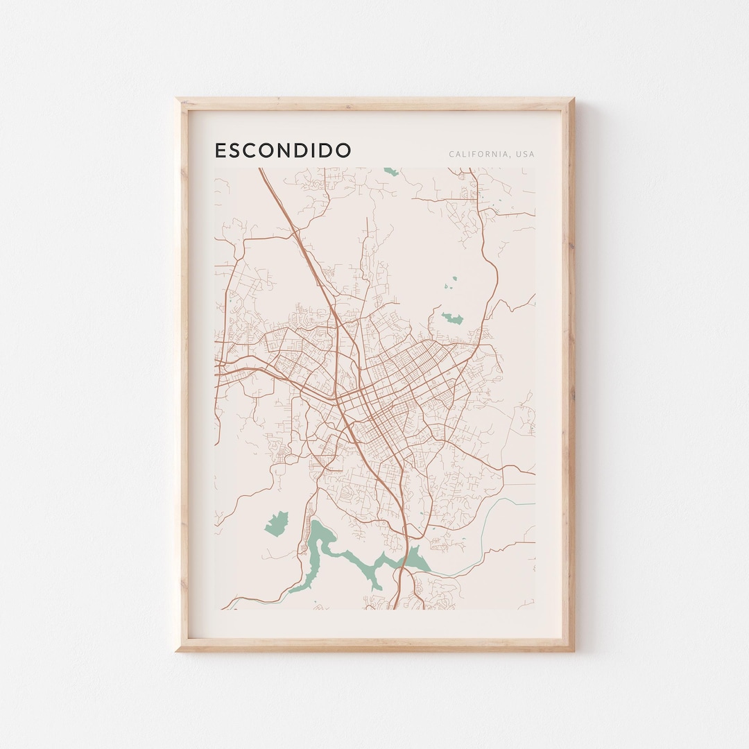 Escondido Map Poster, Escondido Print, Escondido Poster, Escondido Wall ...