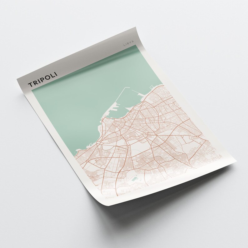 Tripoli Map Poster, Tripoli Print, Tripoli Poster, Tripoli Wall Art ...