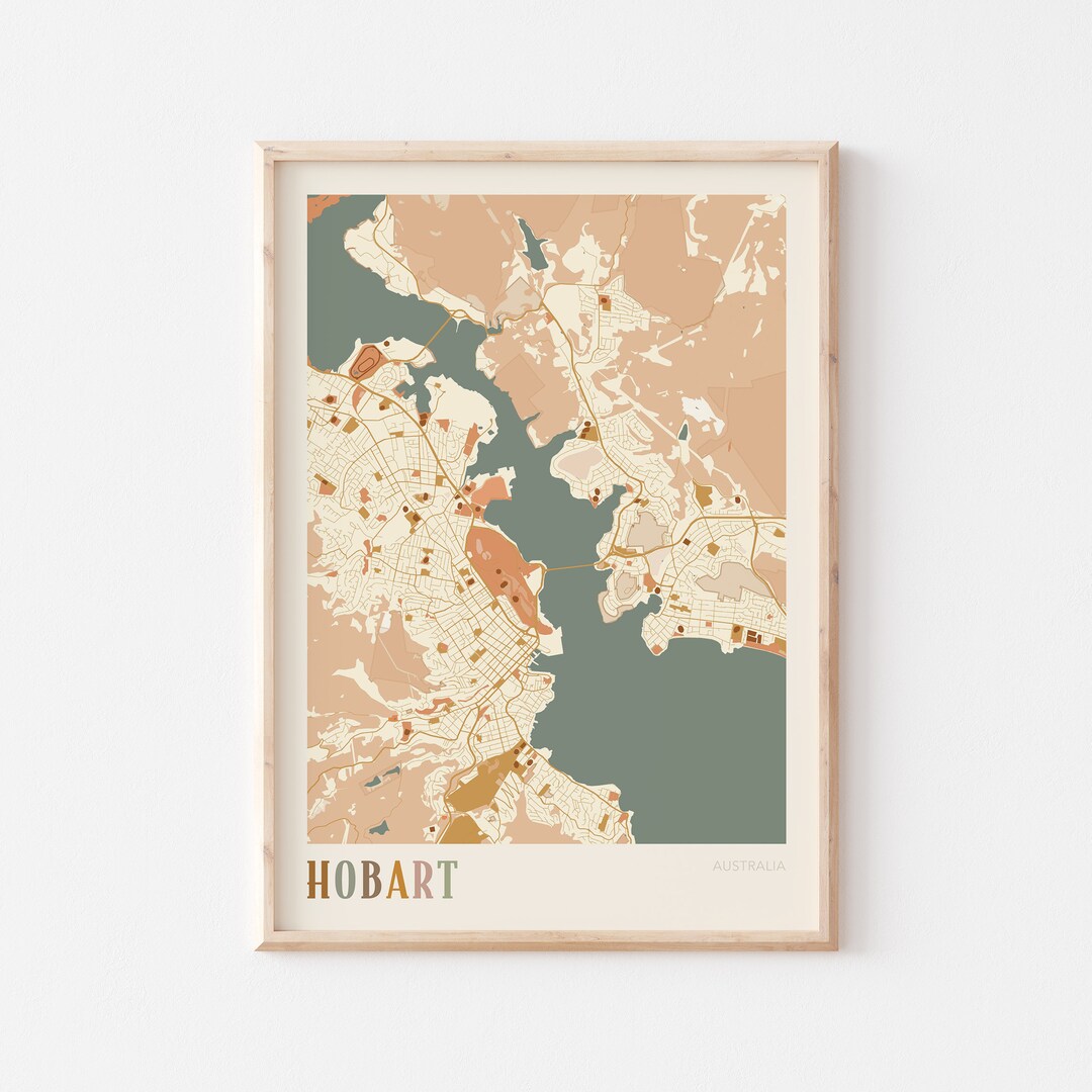 Hobart Map Poster, Hobart Wall Art, Hobart Map, Hobart Poster, Hobart ...