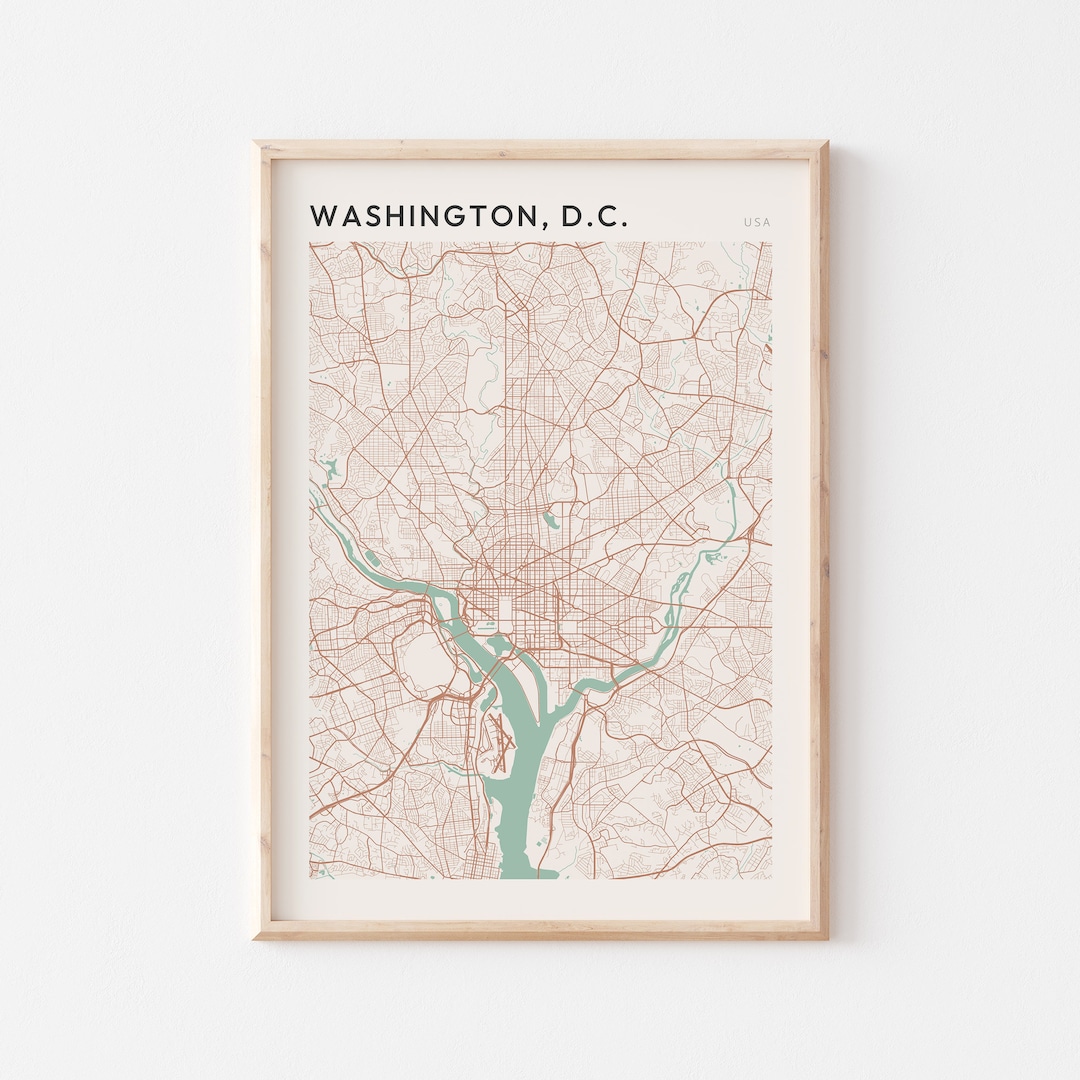 Washington DC Map Poster, Washington DC Poster, Washington DC Print ...