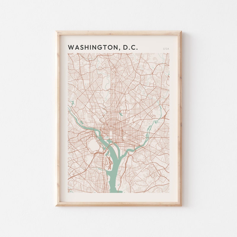 Washington Dc Map - Etsy