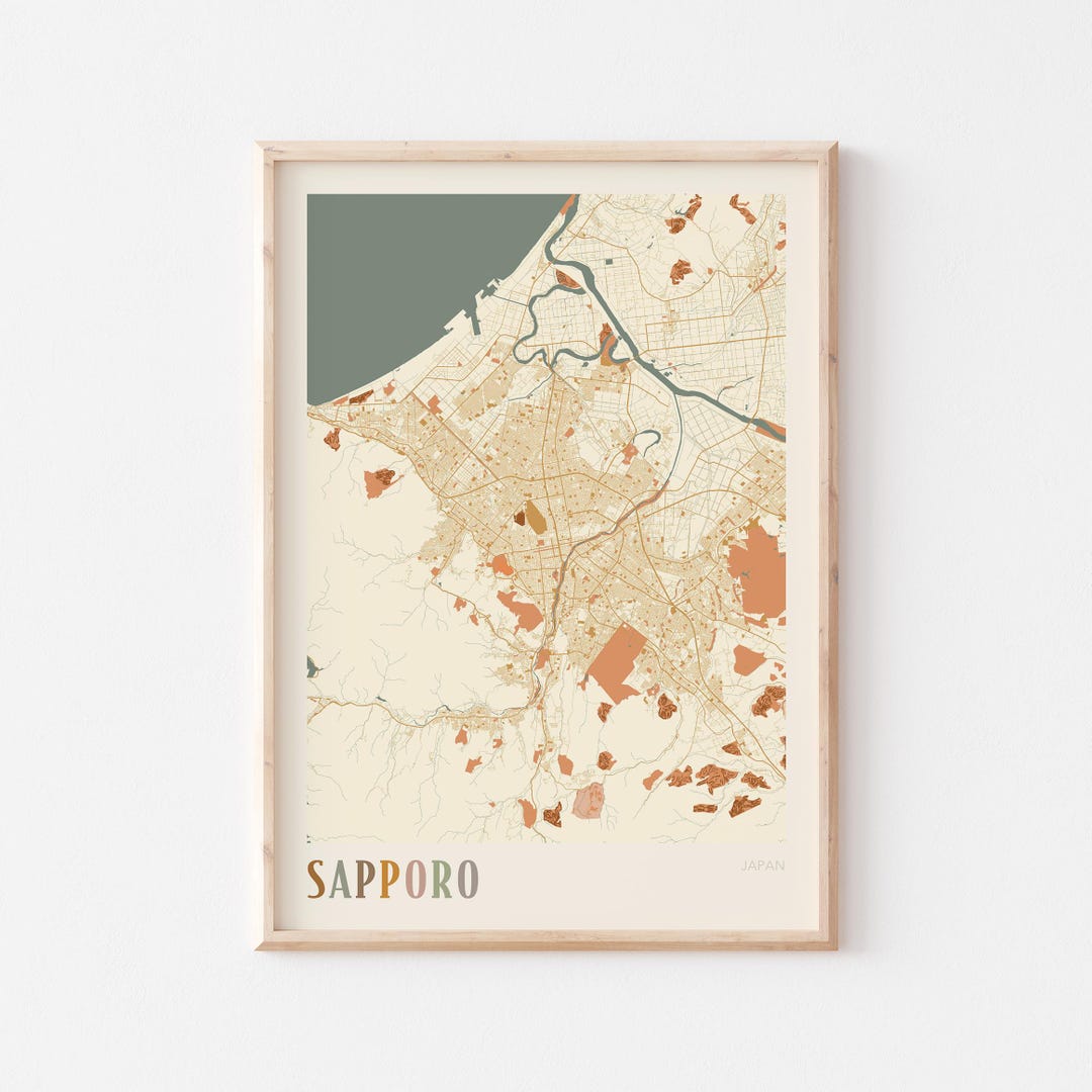 Sapporo Map Poster, Sapporo Print, Sapporo Poster, Sapporo Wall Art ...
