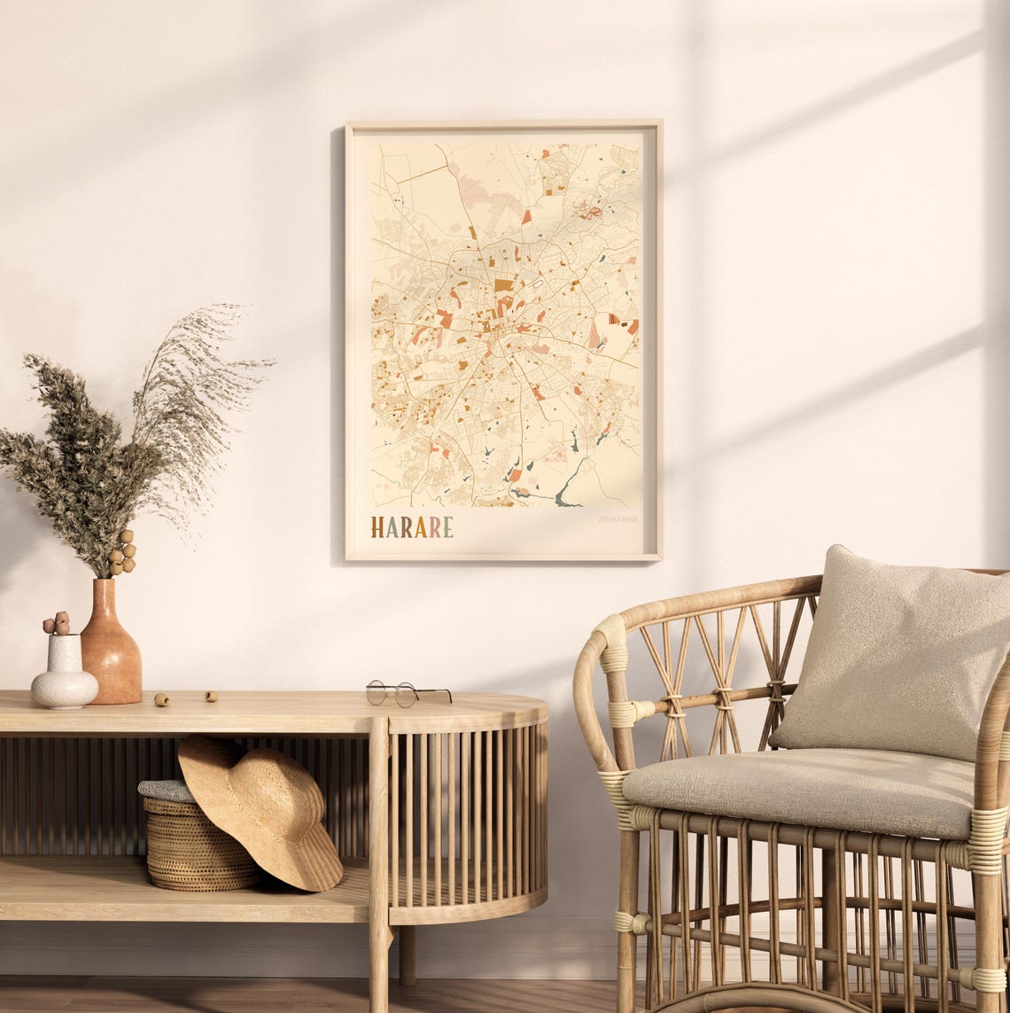 Harare Map Poster, Harare Print, Harare Poster, Harare Wall Art ...