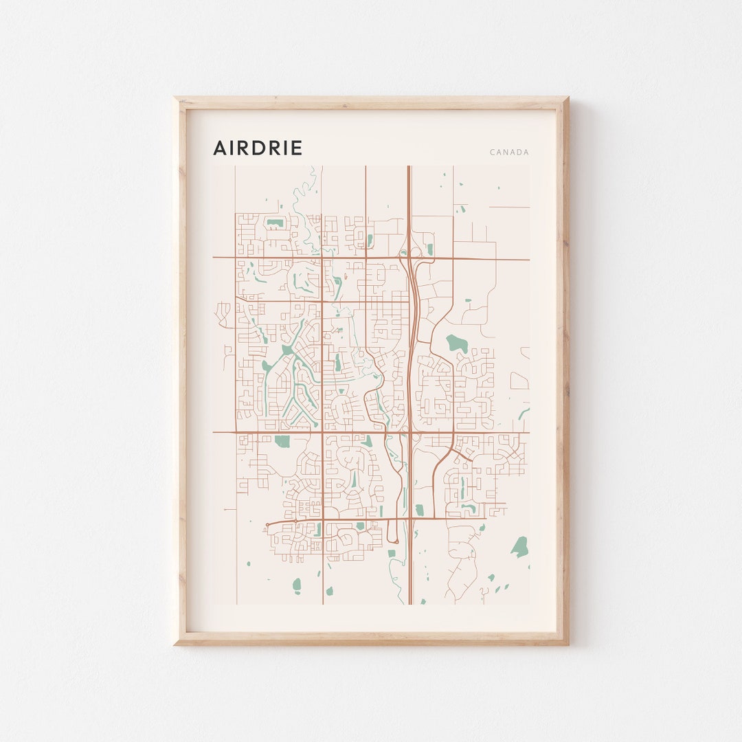 Airdrie Map Poster, Airdrie Wall Art, Airdrie Poster, Airdrie Wall Art ...