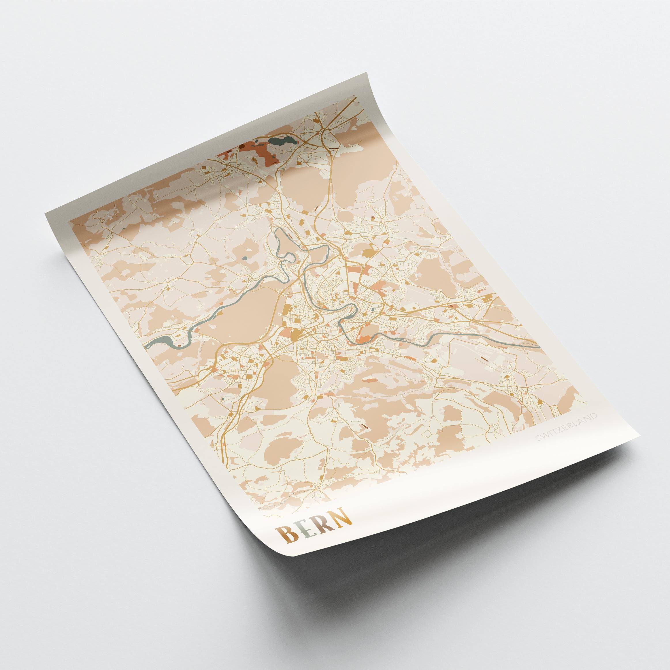 Bern Map Poster, Bern Print, Bern Poster, Bern Wall Art, Switzerland ...