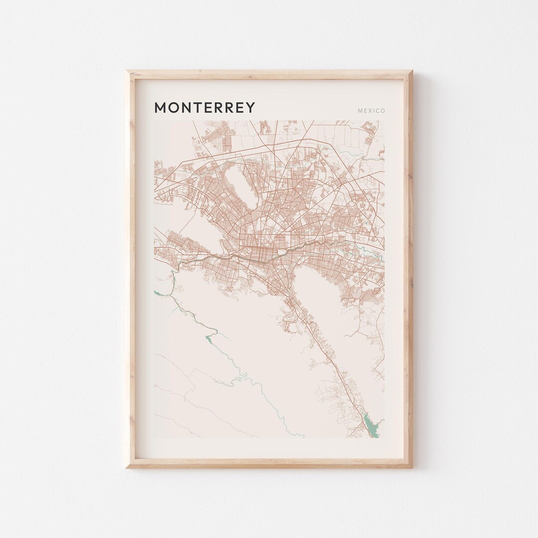 Monterrey Map Poster, Monterrey Print, Monterrey Poster, Monterrey Wall ...