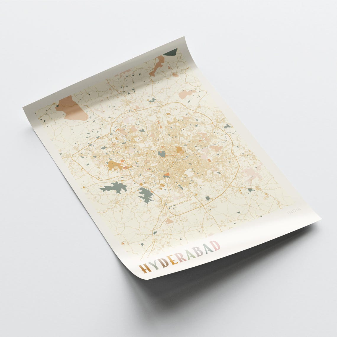 Hyderabad Map Poster, Hyderabad Print, Hyderabad Poster, Hyderabad Wall ...