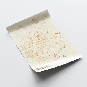 Harare Map Poster, Harare Print, Harare Poster, Harare Wall Art ...