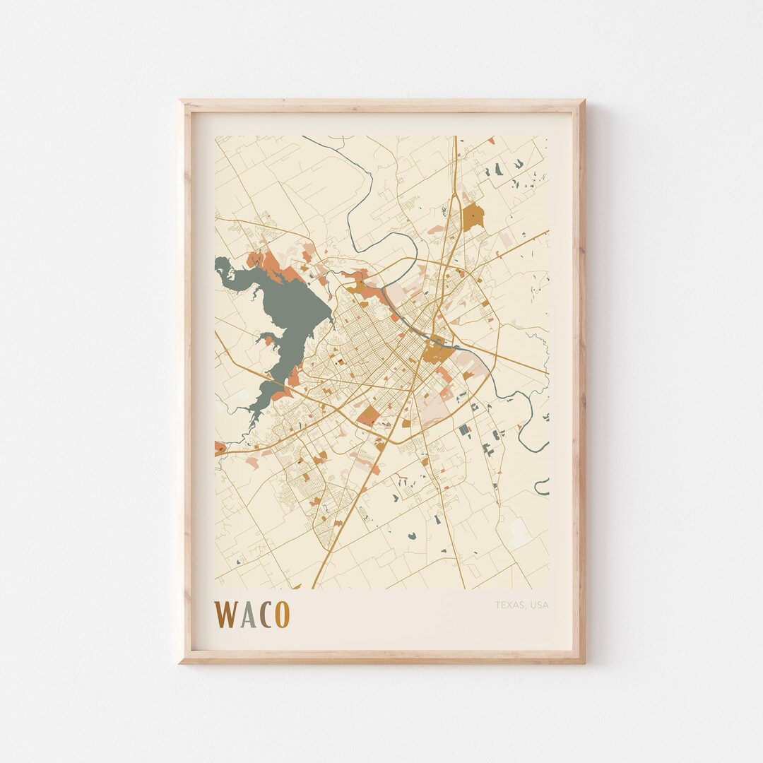 Waco Map Poster, Waco Print, Waco Poster, Waco Wall Art, Texas, Travel ...