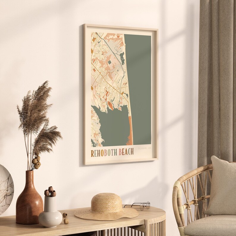 Rehoboth Beach Map Poster, Rehoboth Beach Print, Rehoboth Beach Poster ...