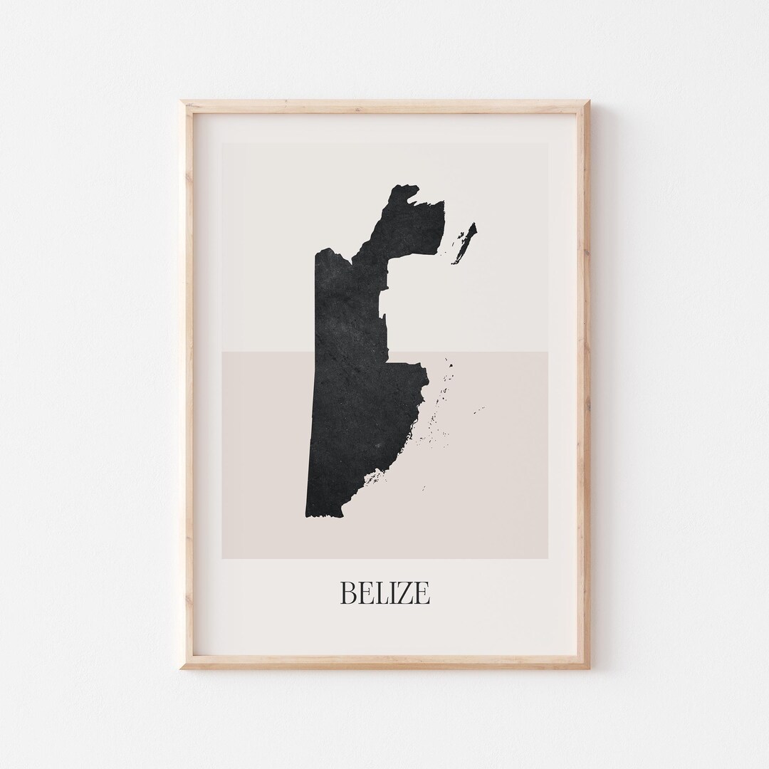 Belize Map Poster, Belize Print, Belize Map Print Minimalist Boho Wall ...