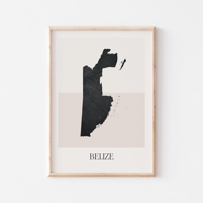 Belize Map Poster, Belize Print, Belize Map Print Minimalist Boho Wall ...